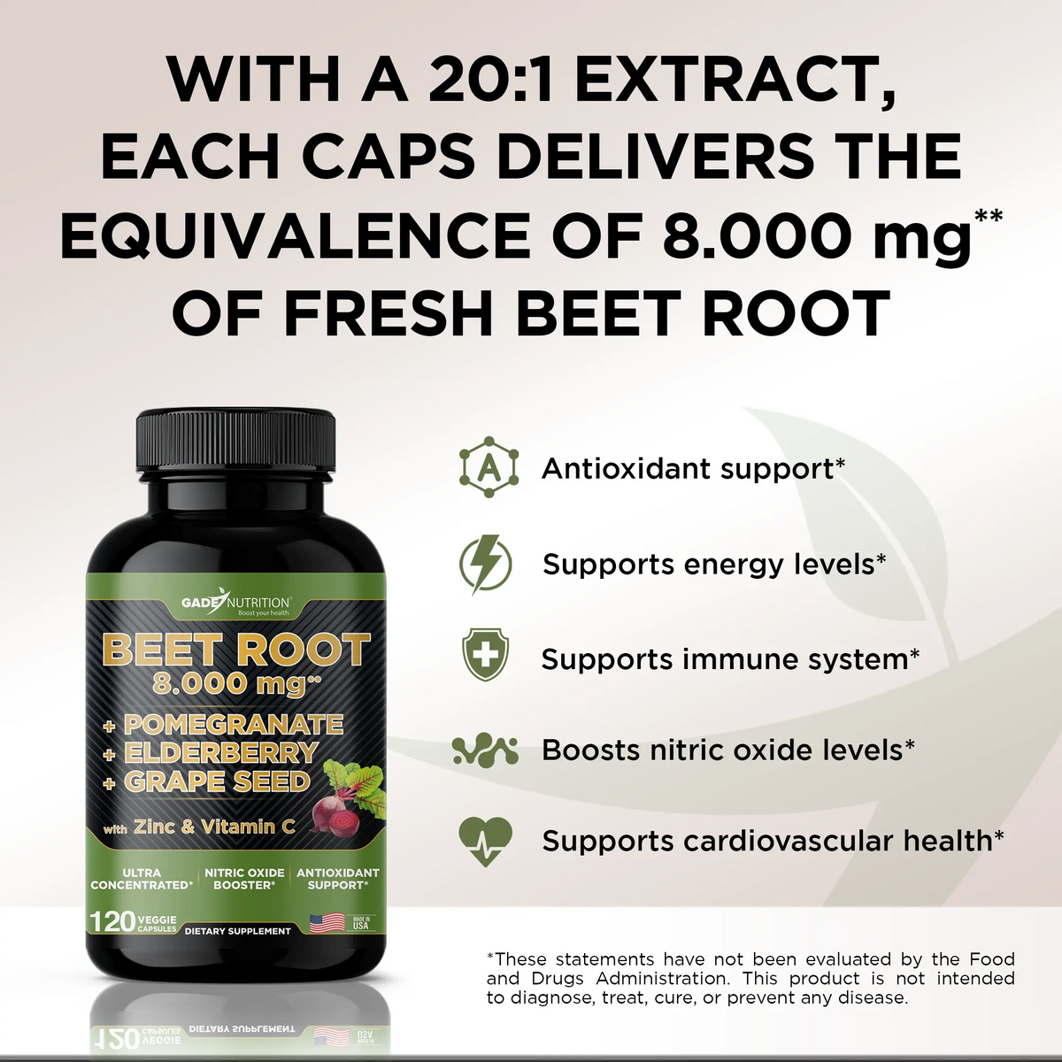 Beet Root Capsules Extra Strength 8000 mg – Gade Nutrition